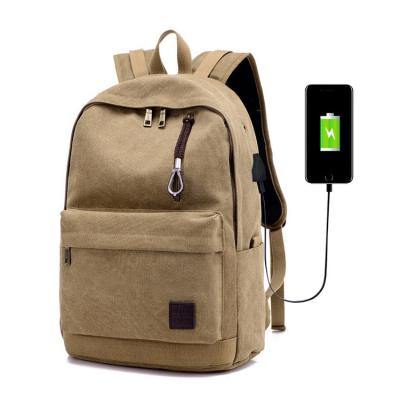 China Canvas Outdoor Waterproof Travel Backpack With Usb Charging Laptop Port for sale