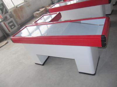 Cina Contatore standard bianco del cassiere con la Tabella laterale ed il paraurti di alluminio rosso in vendita