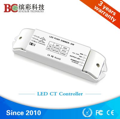 China Bicolor BC-422 2 channels DC12V-DC24V color temperature dimmer; Constant Voltage CCT led controller with Push Dim for sale