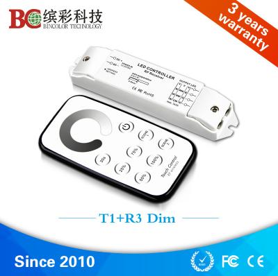 China Professional Bincolor Mini dimming controller T1+R3 3 channels led dimmer with touch RF remote for sale