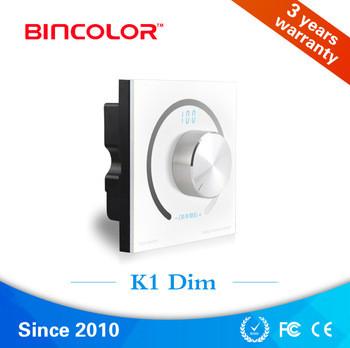 China DC 12V 24V Constant voltage Wall Mount Rotary White Light LED Dimmer for sale