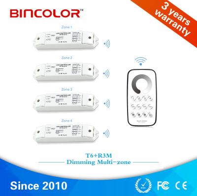 China 108W 12V, 216W 24V RF touch remote control 4 zones dimmers for led strip for sale