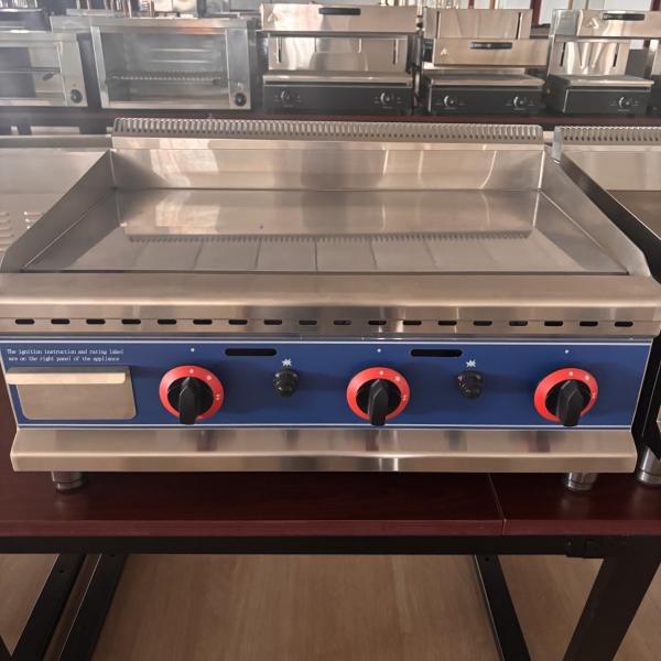 Quality 12mm Heating Plate Natural Gas Power Stainless Steel Commercial Gas Griddle for Restaurants for sale