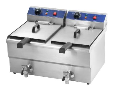 China Professional Commercial Kitchen Double Tank Deep Fryer Electric Energy Saving Model with Lift Up for Easy Operation for sale