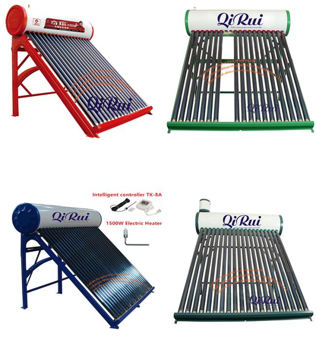 50L-500 Liter Low Pressure Solar Water Heater with Solar Controller and Backup Electric Heater