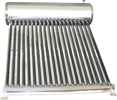 China Sistema colector de tubo de vácuo de aquecedor de água solar de aço inoxidável com tanque interno de 100L à venda