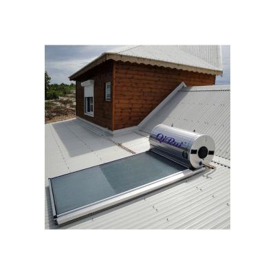 China 100L 200L 300L Placa plana Sistema de aquecimento de água por energia solar com isolamento de poliuretano à venda
