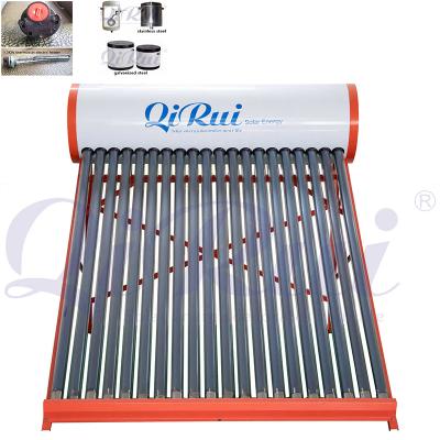 China Compact Durable Stainless Steel Thermosiphon Price Evacuated Tube Gravity Solar Water Heater with Aluminum Frame for sale