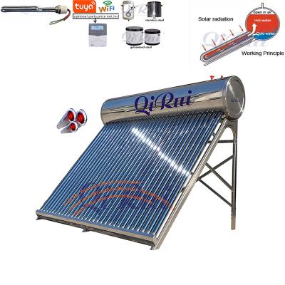 China Factory Wholesale 50L 60L 80L 100L 120L 140L 150L 160L 180L 200L 240L Anti-Rust Best Quality All Stainless Steel Home Solar Water Heater System for Island for sale