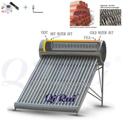 China Best Home 150L 200L 240L 300L System All Stainless Steel Pressurized Solar Hot Water Heating Heater with Copper Pipe for sale