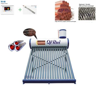 China Best Home 150L 200L 240L 300L Integrated Vacuum Tube Coil Solar Steel Pressurized Solar Hot Water Heating Heater with Copper Pipe for sale