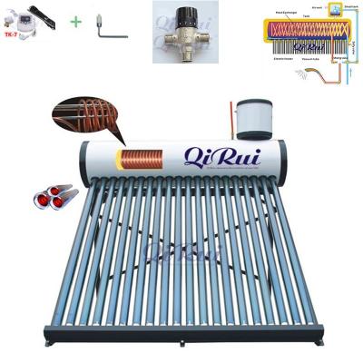 China Factory Price 150L 200L 240L 300L Coil Solar Water System All Stainless Steel Pressurized Solar Hot Water Heating Heater with Copper Pipe for sale