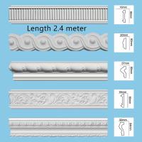 China PU Polyurethane Crown Moulding Decorative Ceiling Cornice Skirting 80mm Width Fireproof for sale