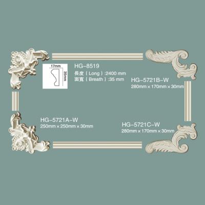 China Ceiling Cornice Mold Decorative PU Crown Moulding for sale