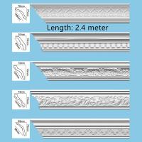 China PU Polyurethane Crown Moulding Decorative Ceiling Cornice Skirting 240cm Length for sale