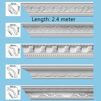 China PU Polyurethane Crown Moulding Decorative Ceiling Skirting Cornice 80mm Width for sale