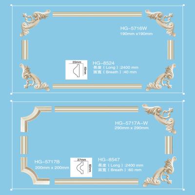 China PU Decorative Corner Frame Trim Polyurethane Panel Molding Corner for sale