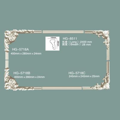 China Door Window Frame Tile Trim Line Polyurethane Chair Dado Rail Interior Panel Wall Moulding for sale