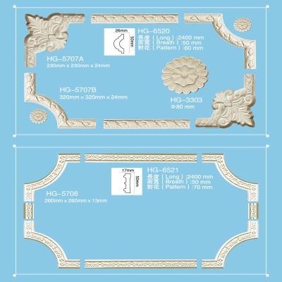 China 2025 Hot Sale Interior PU Veneer Accessories Polyurethane Home Wall Decor Ornaments Molding for sale