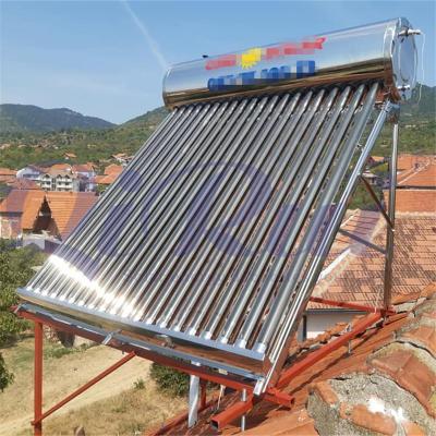 China Popular Wholesale 50L- 500L Steel Solar Hot Water Heating System Efficiency Low Pressure Direct Vacuum Tube Solar Geyser Water Heater for Home for sale