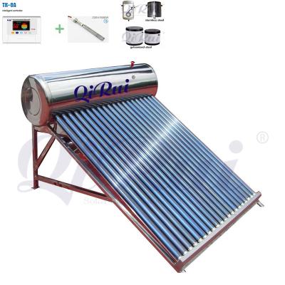 China Factory Price Wholesale 50L- 500L Steel Solar Hot Water Heating System Low Pressure Direct Vacuum Tube Solar Geyser Water Heater for Home for sale