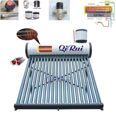 China 2025 New 150L 200L 240L 300L Integrated Vacuum Tube Coil Solar Water System All Stainless Steel Pressurized Solar Hot Water Heating Heater for sale