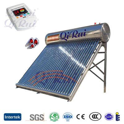 China 2025 Popular Integrated Vacuum Tube Coil Solar Water System All Stainless Steel Pressurized Solar Hot Water Heating Heater with Copper Pipe for sale
