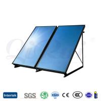 China Flat Plate Solar Thermal Panel 2 sqm 3 sqm Titanium Blue Coated Copper Pipe Solar Collector for sale