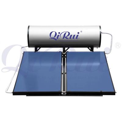 China 150L 200L 250L 300 Liter Enamel Jacket Tank Chauffe-Eau Solaire Indirect Geyser Pressurized Flat Plate Panel Collector Solar Hot Water Heater Heating System for sale