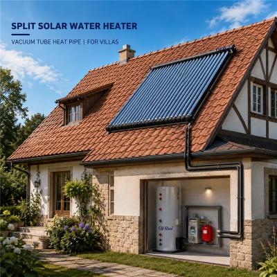 China 100L-2000L Seperated High Pressure Solar Hot Water Heater Heating System with Heat Pipe Vacuum Tube Solar Collector and Pump Station for sale