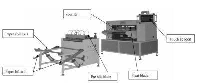 China Automatic Air Filter Making Machine 600mm Knife Pleating Machine for sale