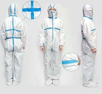 China 20mm blue tape CE FDA disposable Medical sterile protective clothing hospital virus isolation coveralls Anti new Corona for sale