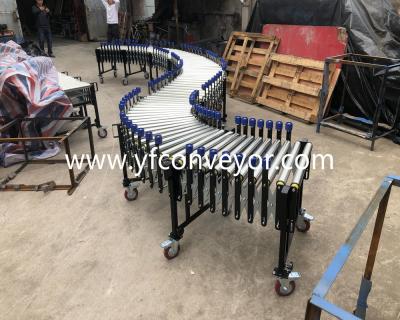 China Flexible Powered Roller Conveyor with side guardrail for sale