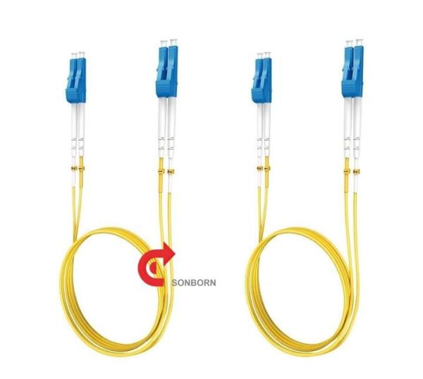 Quality PVC LC to LC Single Mode Fiber Patch Cables, OS2 Fiber Optic Cable 10G SMF Duplex 9/125μm OD 3.0mm, 3M/9.8FT for sale