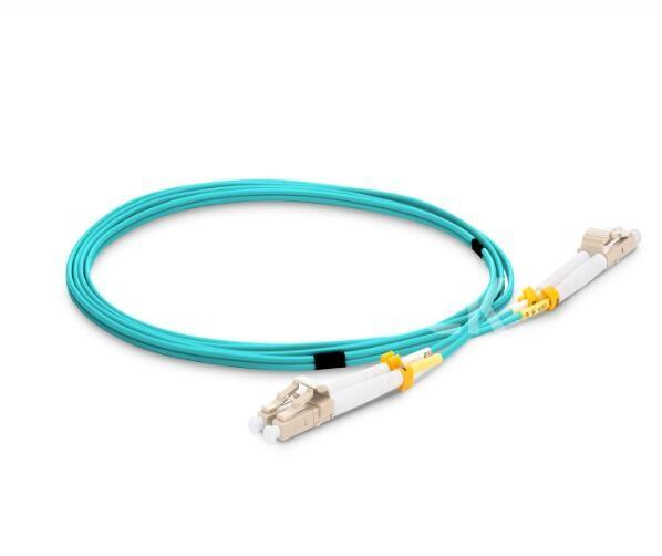 Quality LC UPC to LC UPC Duplex OM4 2.0mm LSZH Multimode Fiber Optic Patch Cable 15m for sale