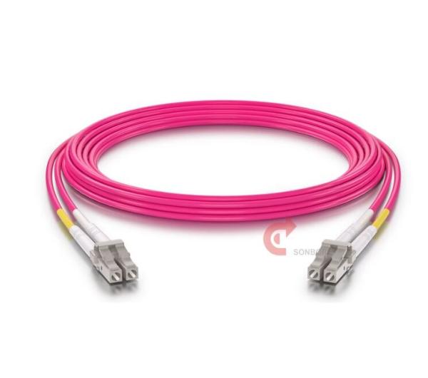 Quality LC to LC Fiber Patch Cable OM4 3FT/1M Multimode Duplex LC-LC Jumper Fiber Cable 40GB/100GB MMF 50/125µm LSZH for sale