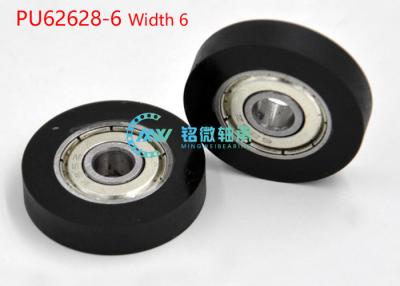 China Flat Type Polyurethane Coated Bearing 6x28x6mm Black Color 626ZZ Ball Bearing for sale