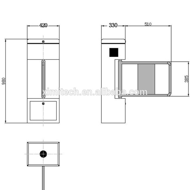 TCP/IP RFID Card Access Control Swing Turnstile Automatic Flap Turnstile Barrier 