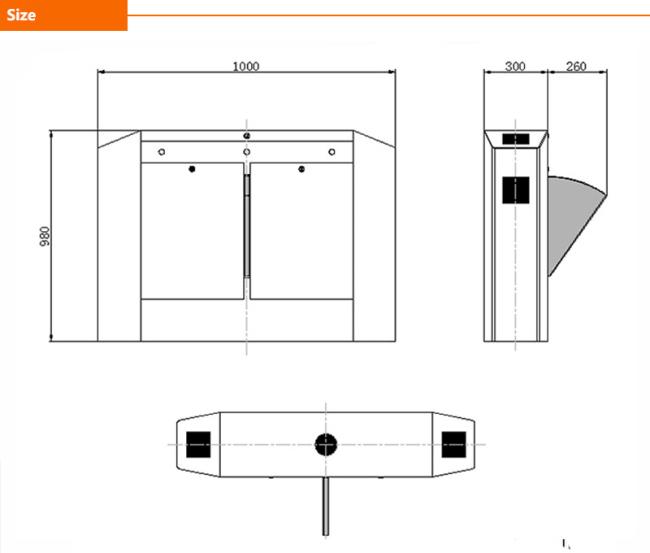 Hot Sale Good Quality Biometric Fingerprint And Card Access Control System Bridge Flap Turnstile