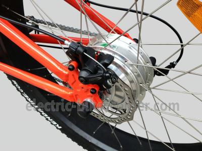 Cina lega di alluminio arancio della spiaggia 750W delle bici elettriche dell'incrociatore 6061 in vendita