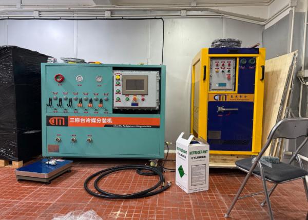 Quality Refrigerant Filling Machine For Filling Refrigerant From Storage Tank To 10L-100L Cylinder for sale