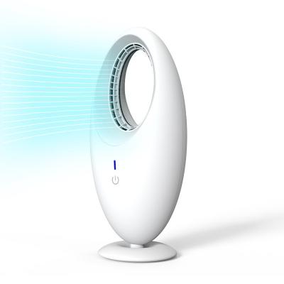 China Electric Fan Silent Automatic Mini Charging 2-in-1 Desktop Bladeless Fan with Light for sale