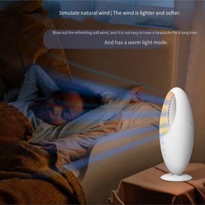 China Electric Fan Silent Automatic Mini Charging 2-in-1 Desktop Bladeless Fan with Light for sale