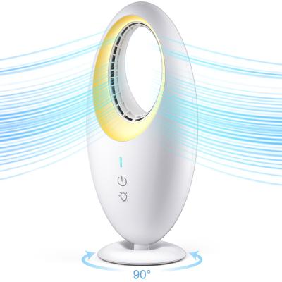 China English Operating Language Mini USB Charging Desktop Night Light Fan with 4000mAh Battery for sale
