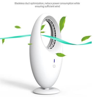 China English Operating Language Portable and Rechargeable USB Bladeless Desk Fan for Garage for sale