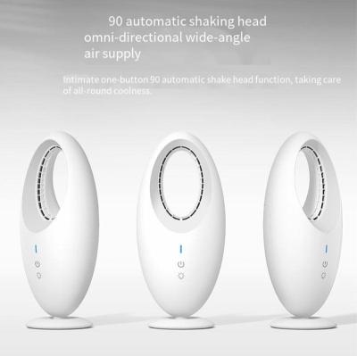 China English Operating Language Portable and Rechargeable USB Bladeless Desk Fan for Garage for sale