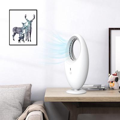 China English Operating Language Portable and Rechargeable USB Bladeless Desk Fan for Garage for sale