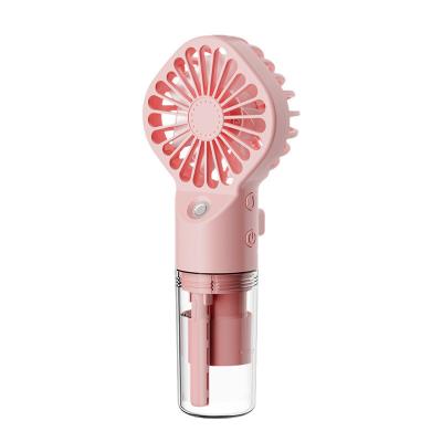 China 4 Speed Setting Handheld Fan with Humidifying Spray Mode USB Charging and 18650 Battery for sale