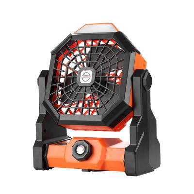 China Portable 6-inch Wind Rechargeable Outdoor Tent Camping Fan With Lighting and Durable for sale