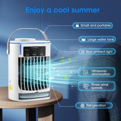 China Electric Mini Air Conditioner Portable Cooler Fan for Office Table 2 Pc Water Cooling for sale